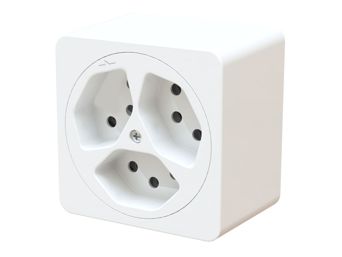 Steckdose 3x Typ 13 1S Gr.1x1 AP maxONE weiss - MAX HAURI AG