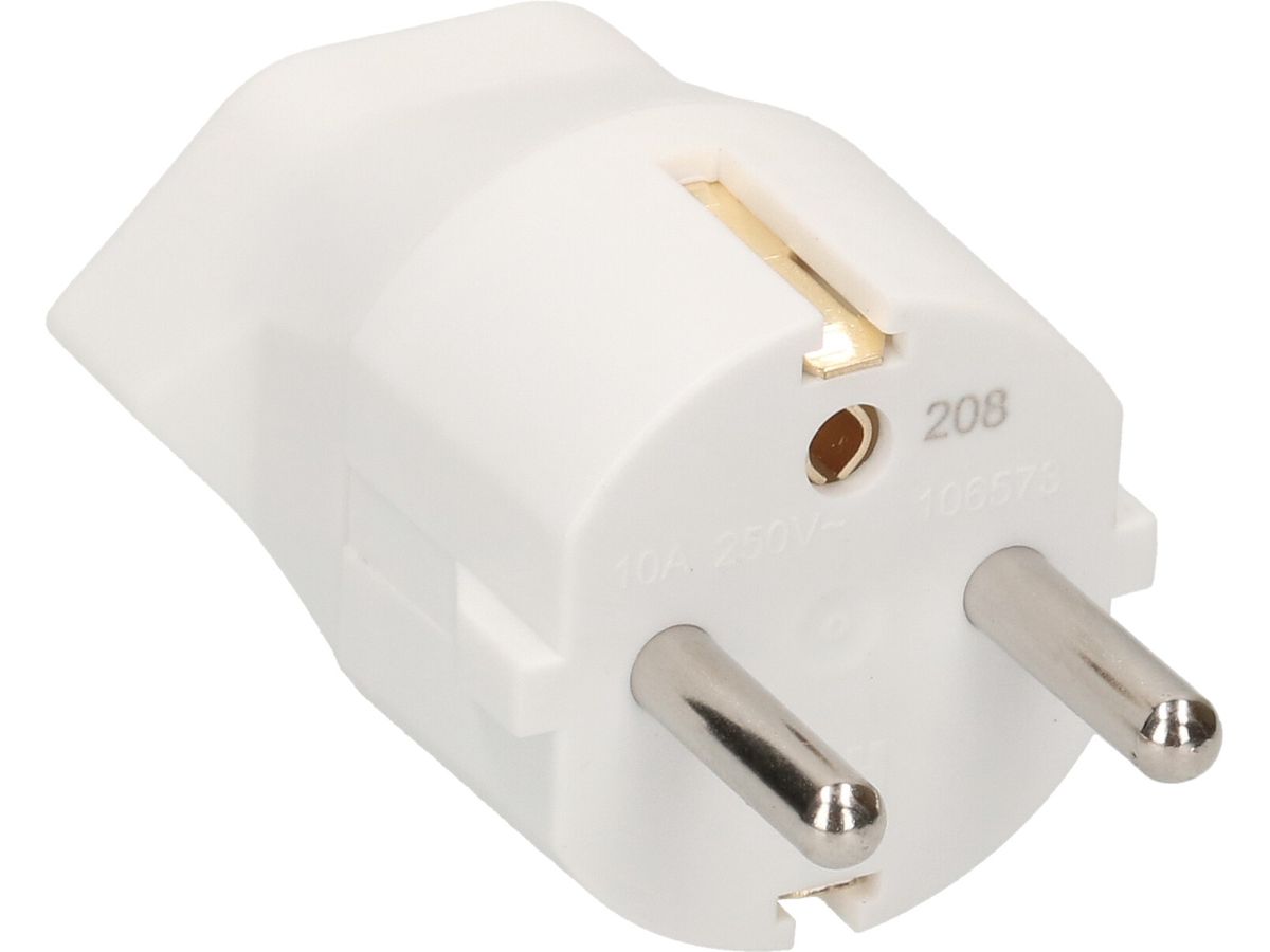 Fixadapter Schuko CEE 7/7 / Typ 13 weiss - MAX HAURI AG