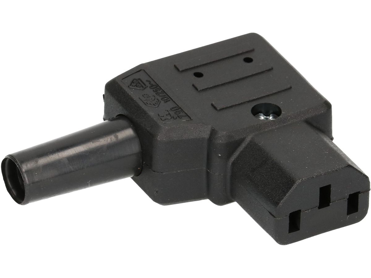 Apparatesteckdose Typ C13 3-polig gewinkelt schwarz - MAX HAURI AG