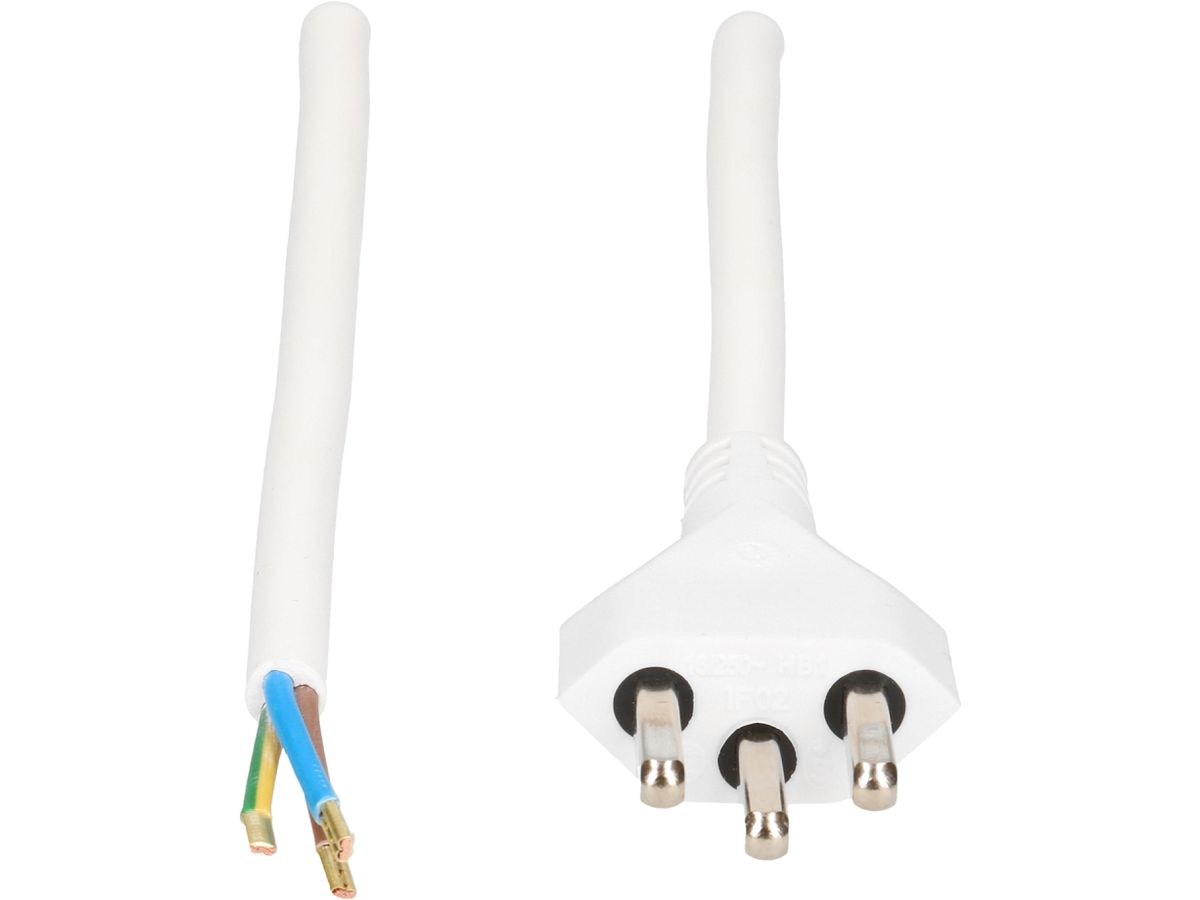 TD-Netzkabel H05VV-F3G1.5 3m weiss Typ 23 - MAX HAURI AG