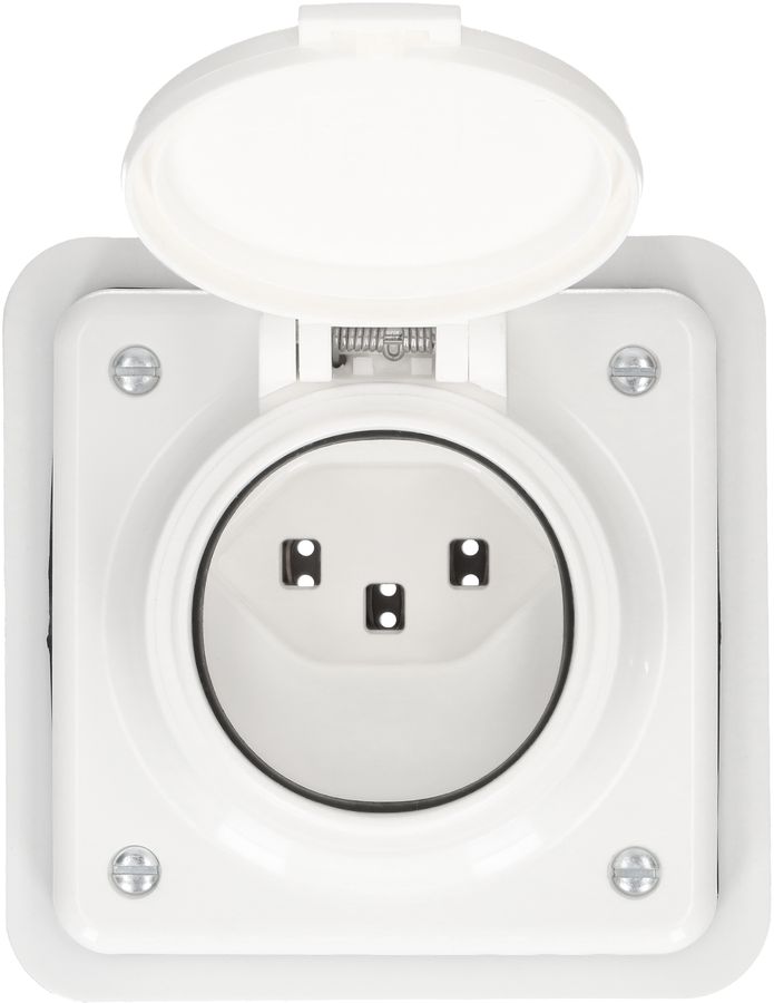 Steckdose 1x Typ 23 Gr.1x1 UP Mica Nass IP55 weiss - MAX HAURI AG