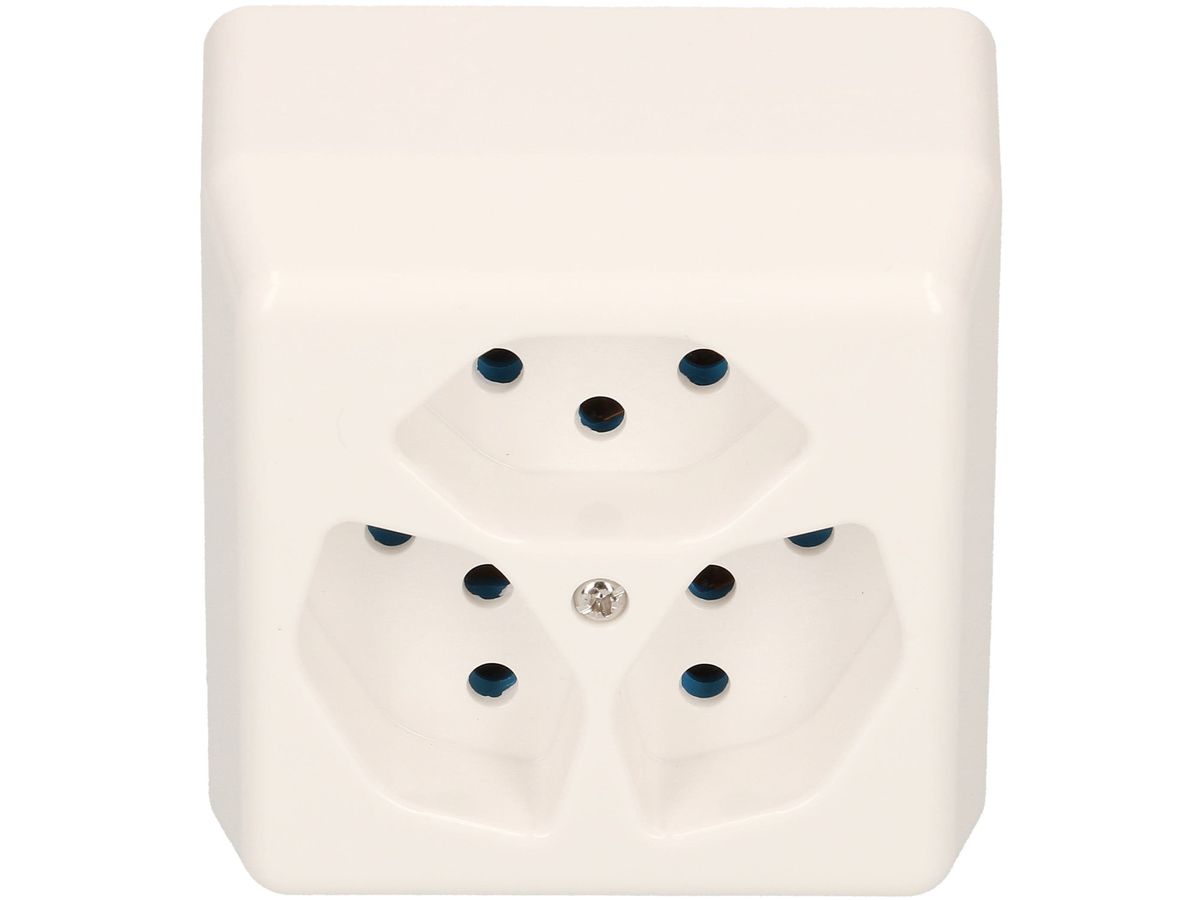 Steckdose 3x Typ 13 Gr.1x1 AP Basico weiss - MAX HAURI AG