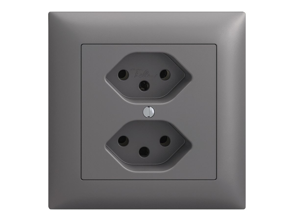 Steckdose 2x Typ 13 Gr.1x1 UP EdizioDue anthrazit - MAX HAURI AG