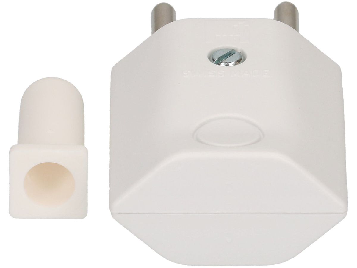 Stecker Typ 12 gewinkelt 3-polig weiss - MAX HAURI AG