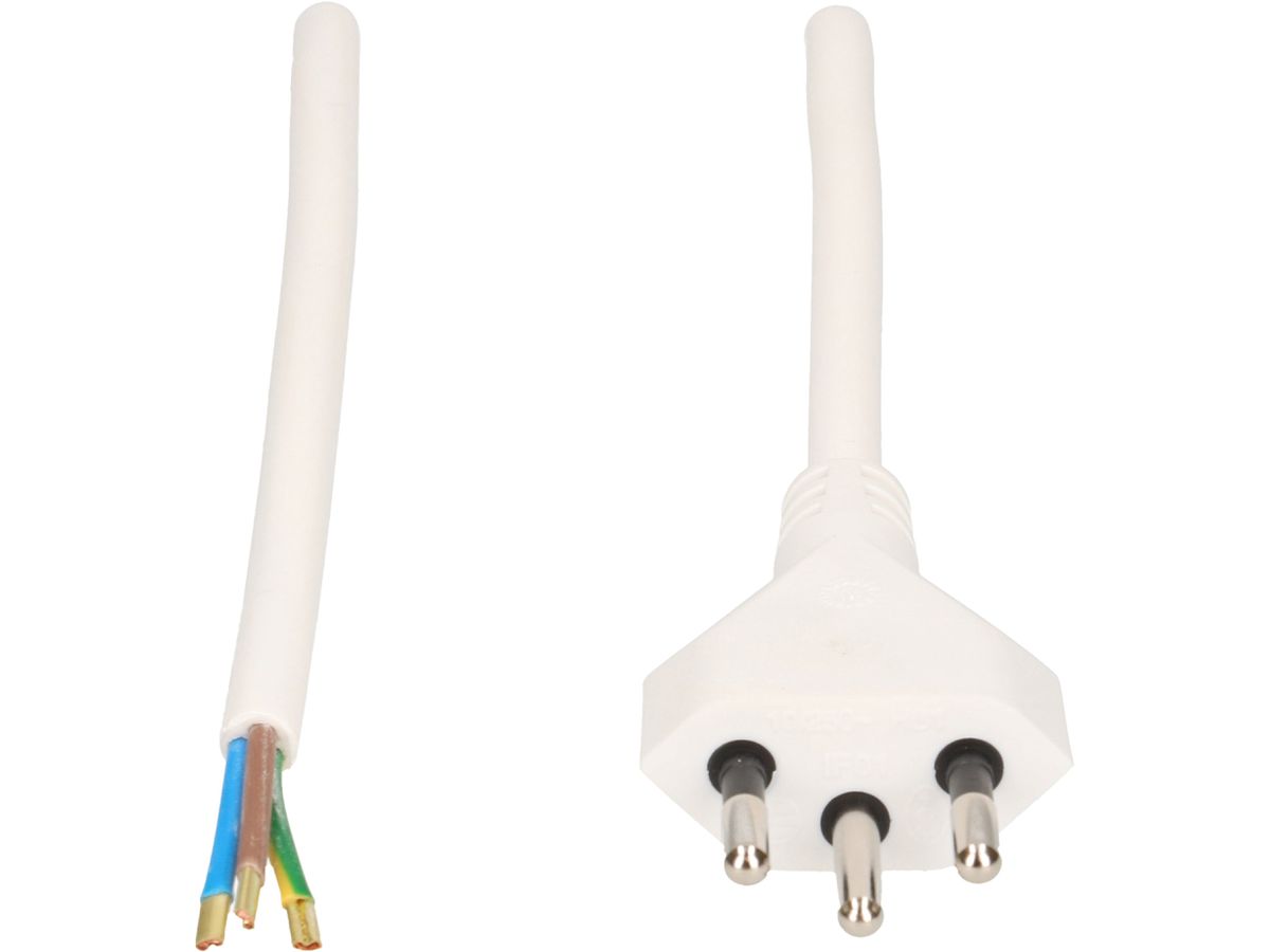 TD-Netzkabel H05VV-F3G1.0 2m weiss Typ 12 - MAX HAURI AG