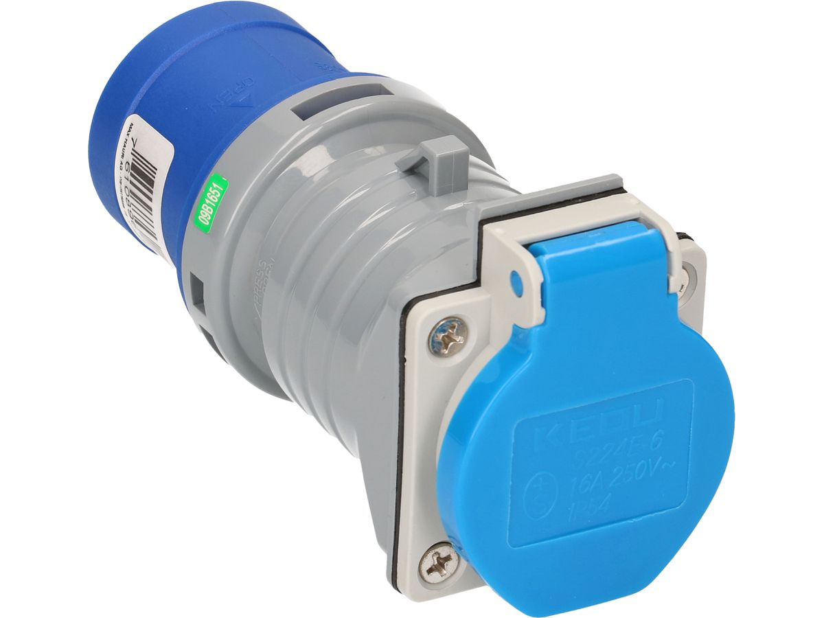 Adapter CEE-Stecker/Kupplung Typ 23 3-polig 16A blau - MAX HAURI AG