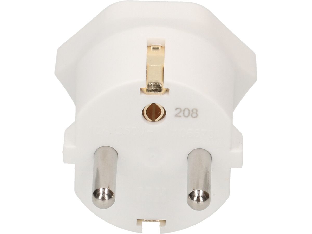 Fixadapter Schuko CEE 7/7 / Typ 13 weiss - MAX HAURI AG