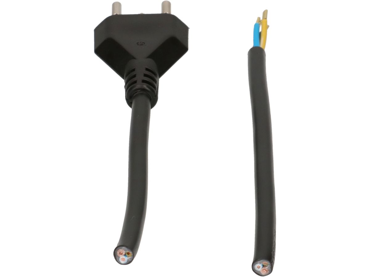 TD-Netzkabel H05VV-F3G1.0 3m schwarz Typ 12 - MAX HAURI AG